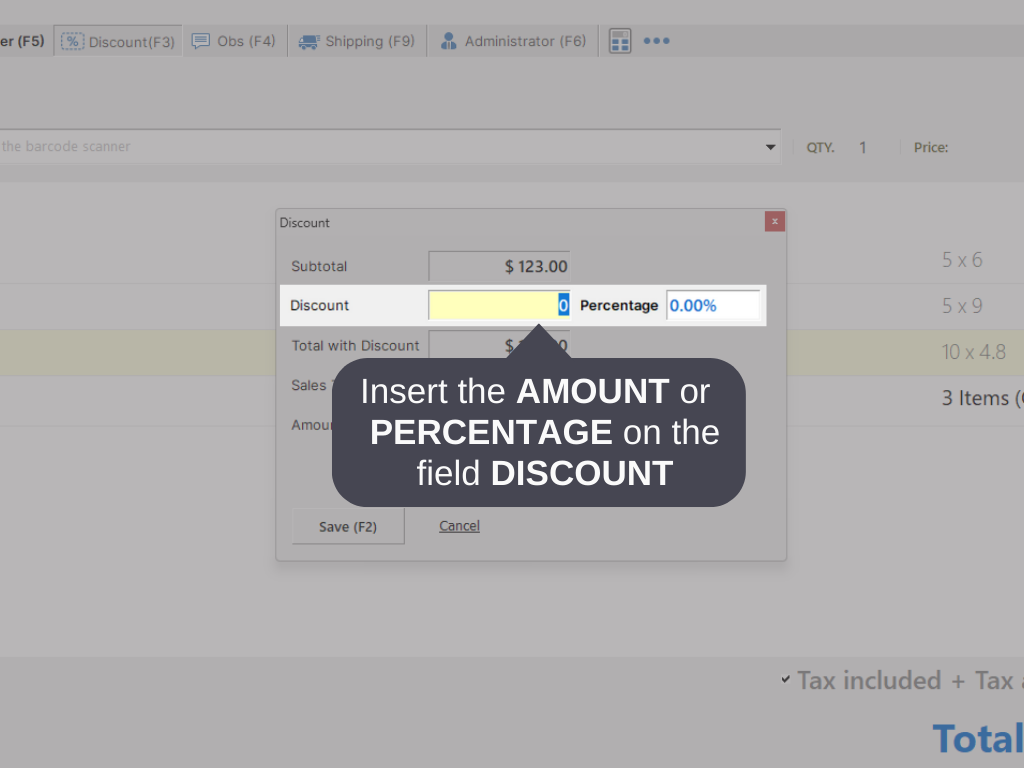 How to apply a discount to a quotation